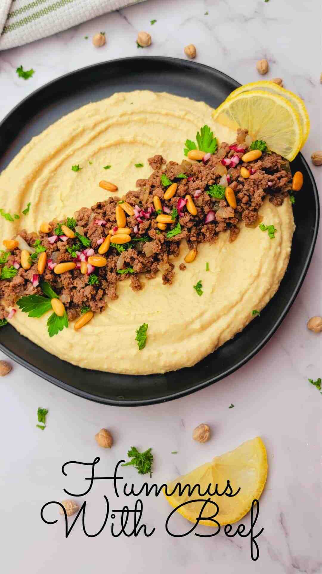Hummus with Beef- The Salt and Sweet Kitchen