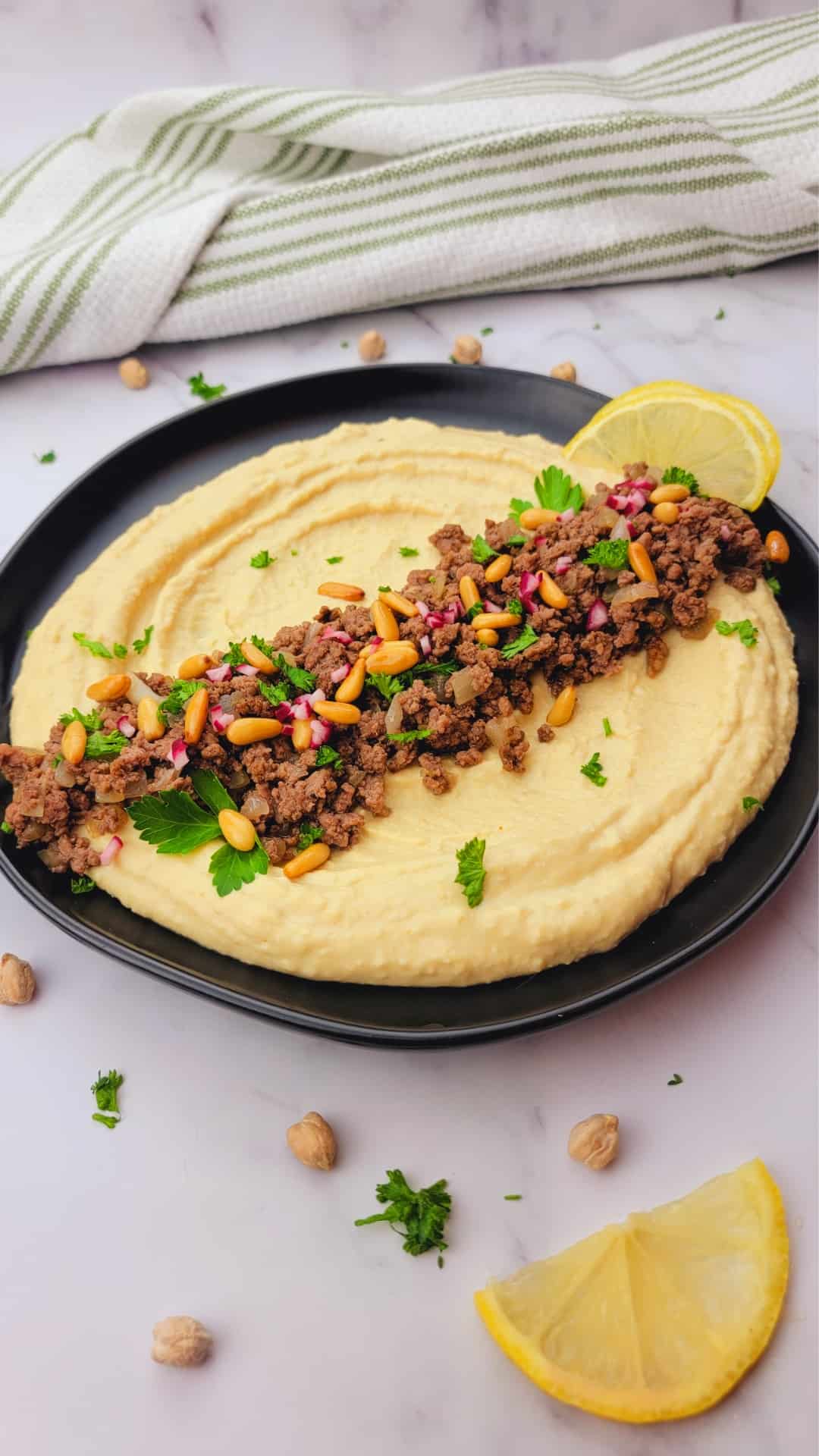 Hummus with Beef- The Salt and Sweet Kitchen