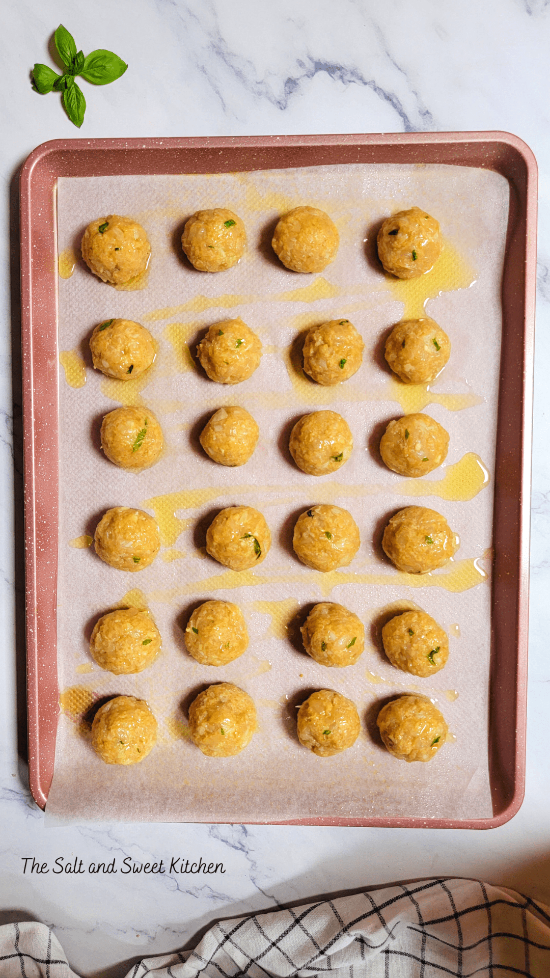 Mozzarella Stuffed Chicken Meatballs- The Salt and Sweet Kitchen