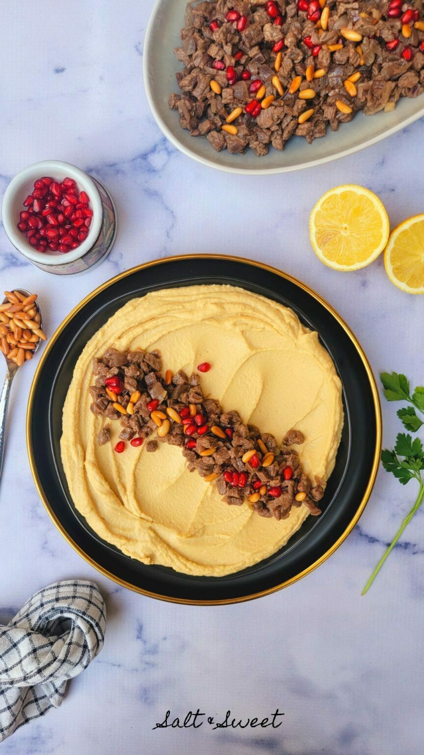 Hummus with Beef- The Salt and Sweet Kitchen
