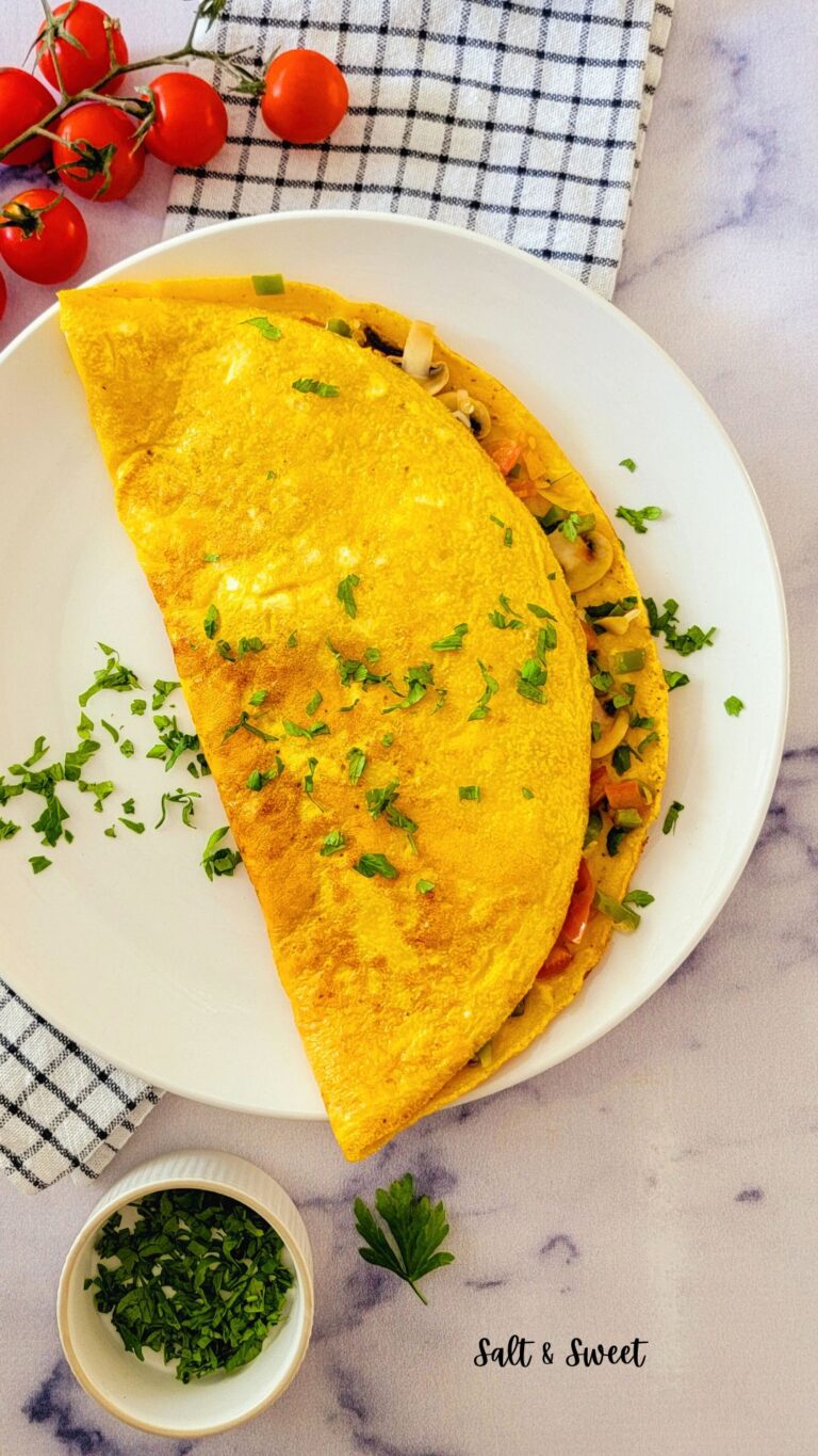 Veggie Stuffed Omelet- Salt & Sweet